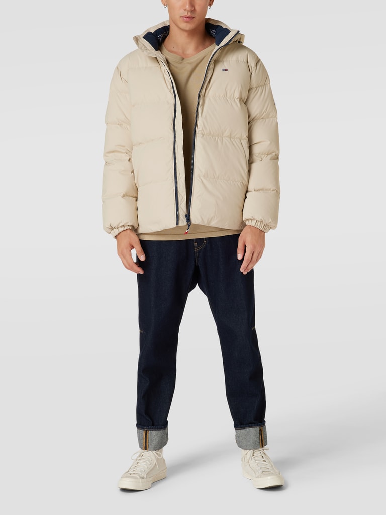 Tommy Jeans Donsjack met labelstitching, model 'ESSENTIAL' in zand ...