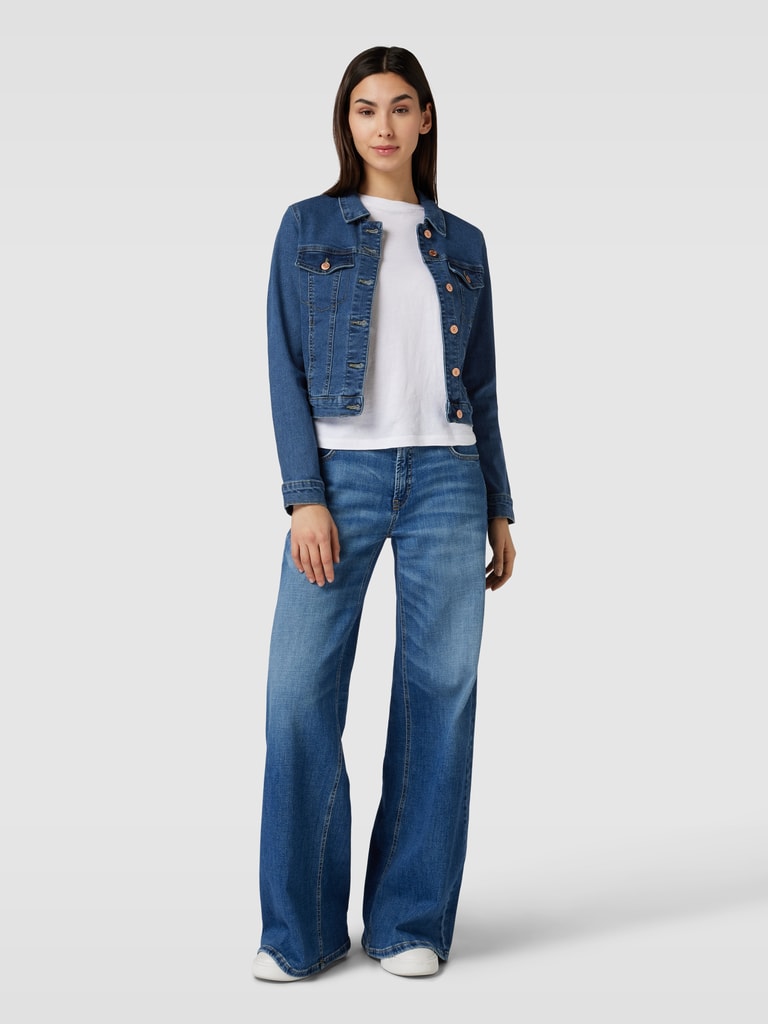 Vero Moda Outdoor Cropped Jeansjacke mit Umlegekragen Modell 'LUNA ...