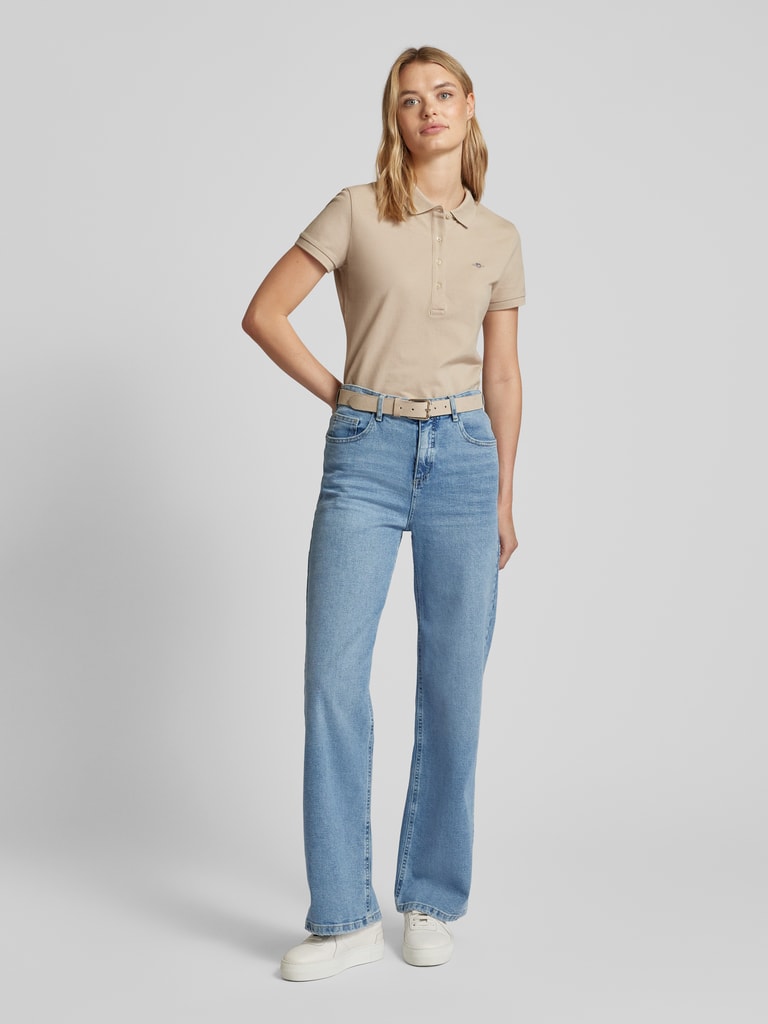 Gant Slim Fit Poloshirt mit Label-Stitching (sand) online kaufen
