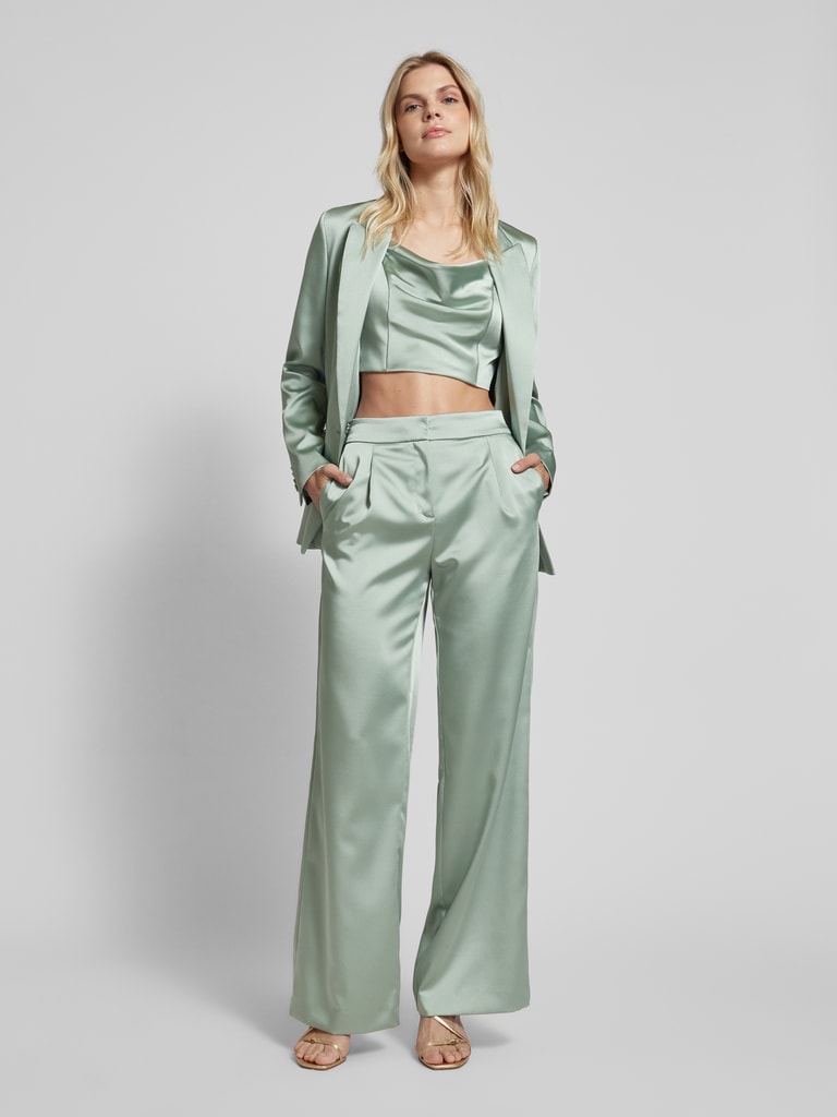 Jake*s Cocktail Crop Top mit rückseitiger Schnürung (khaki melange ...