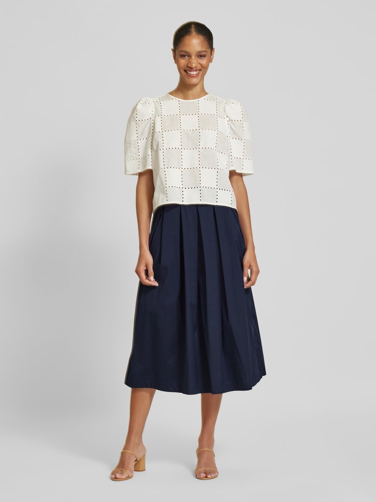 0039 Italy Midirock mit Kellerfalten Modell 'KYLIE' (marine) online kaufen