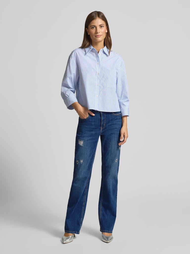MAC Straight leg jeans in destroyed-look, model 'Laura' in blauw online ...