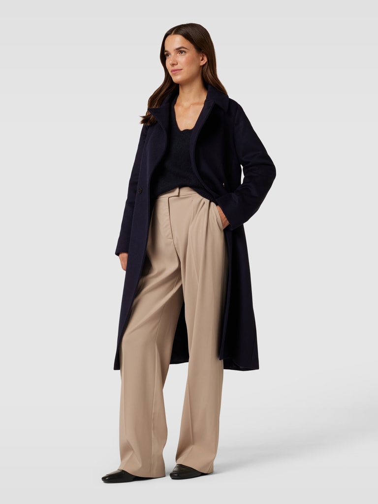 Max Mara Studio Mantel aus Wolle mit Bindegürtel (dunkelblau) online kaufen