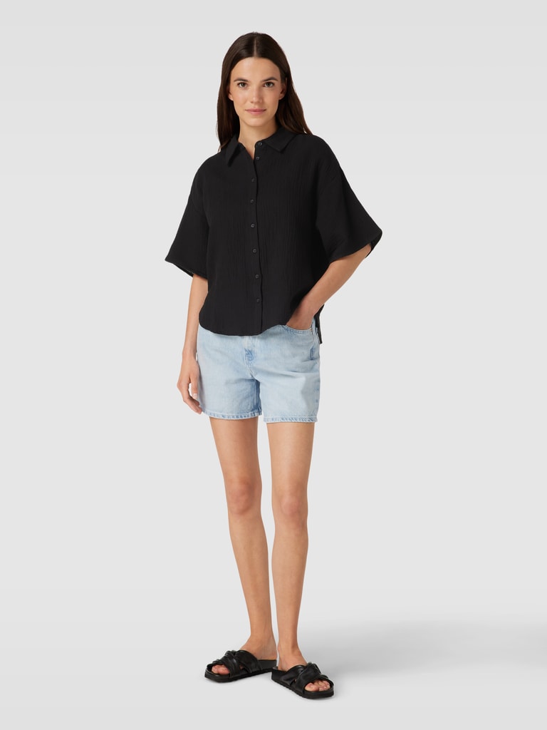 Object Bluse mit Strukturmuster Modell 'Carina' (black) online kaufen