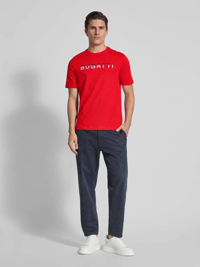 bugatti T-Shirt mit Label-Print (rot) online kaufen