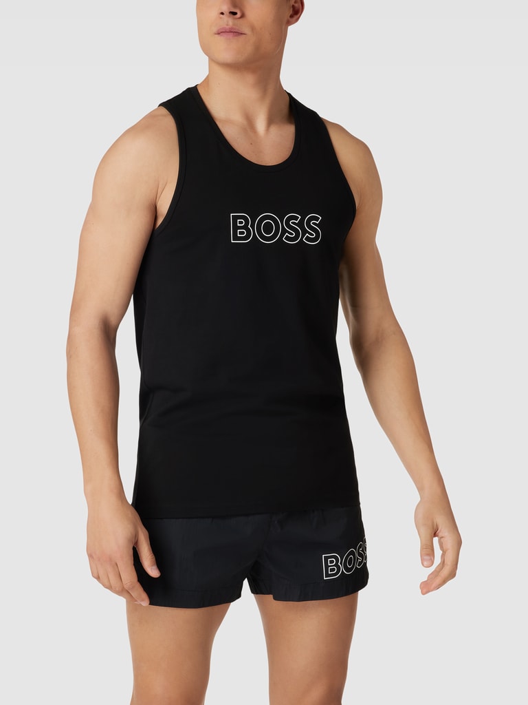 BOSS Tanktop mit Label-Print Modell 'Beach' (black) online kaufen