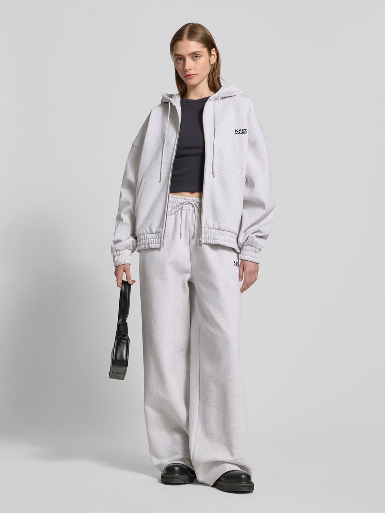 Karo Kauer Sweatpants mit elastischem Bund (hellgrau) online kaufen