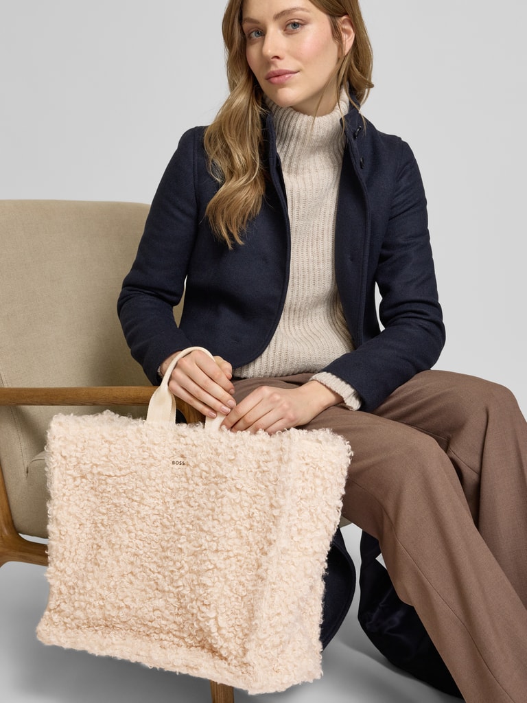 BOSS Tote Bag mit Label-Detail Modell 'Deva' (beige) online kaufen