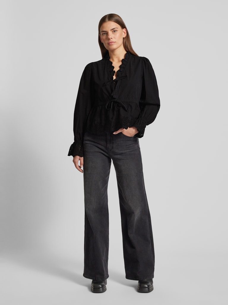 Neo Noir Blouse van puur katoen, model 'Matsi' in zwart online kopen | P&C