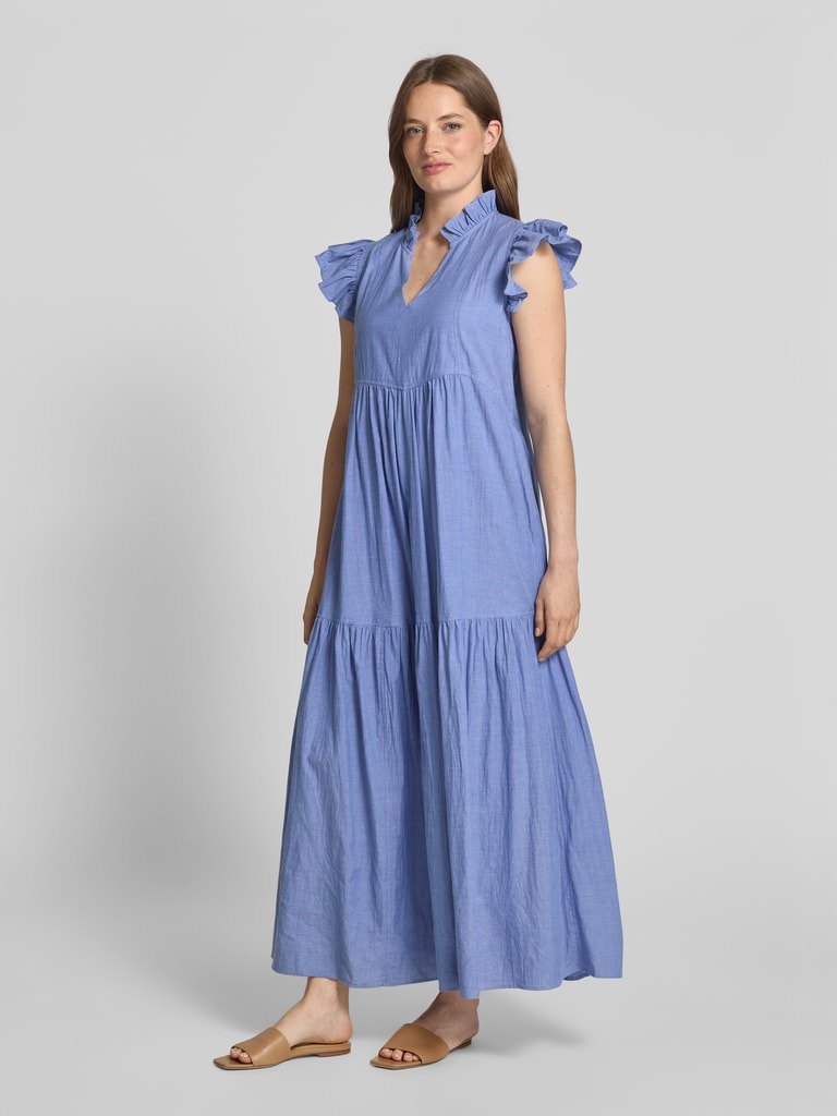 MOS MOSH Midi-jurk in laagjeslook, model 'Waldy' in offwhite online ...