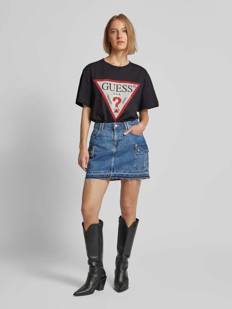 Guess Jeansrock mit Fransen Modell 'VIVETTE' (jeansblau) online kaufen