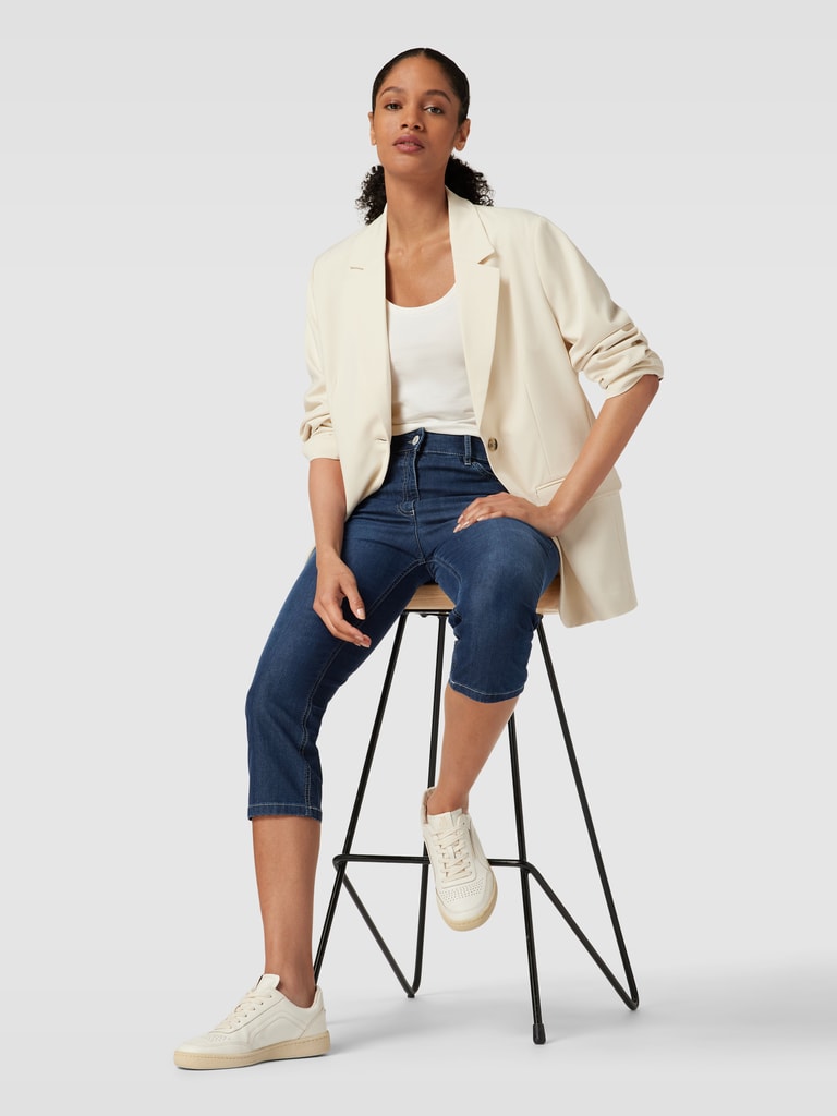 Zerres Capri-jeans met labelpatch, model 'CORA' in donkerblauw online ...