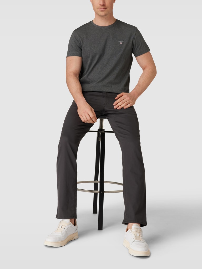 Gant T-Shirt mit Label-Stitching (anthrazit melange) online kaufen