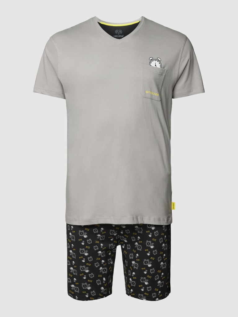 Ceceba Plus Pyjama mit Allover-Muster Modell 'PURE' (mittelgrau) online kaufen