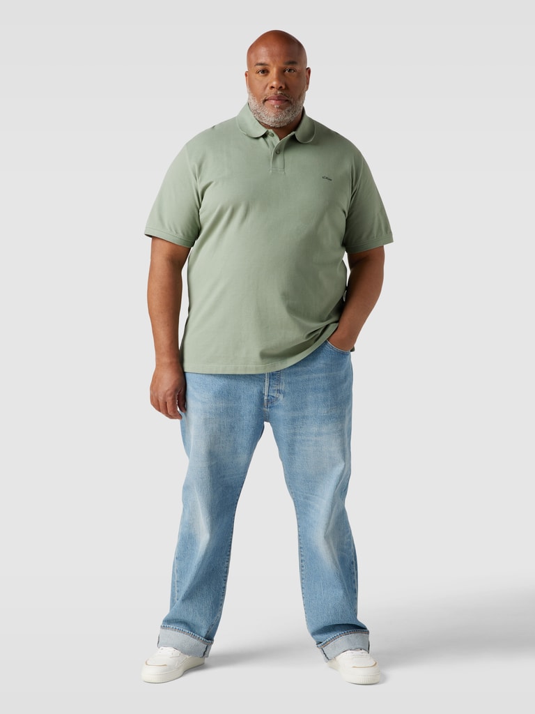 S.Oliver Plus PLUS SIZE poloshirt met zijsplitten in rietgroen online ...