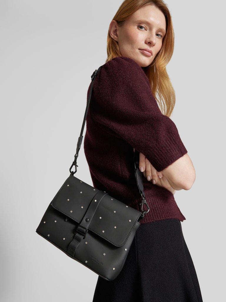 GASTON LUGA Handtas met strass-steentjes, model 'Splash' in zwart ...