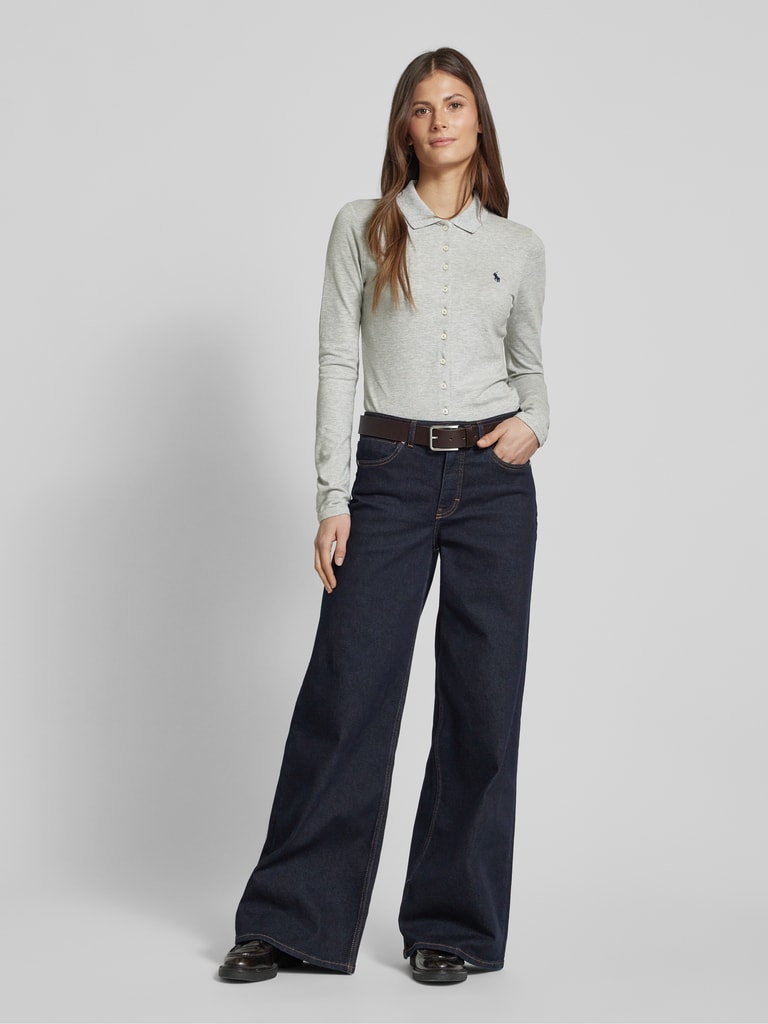 Polo Ralph Lauren Longsleeve mit Label-Stitching (hellgrau) online kaufen