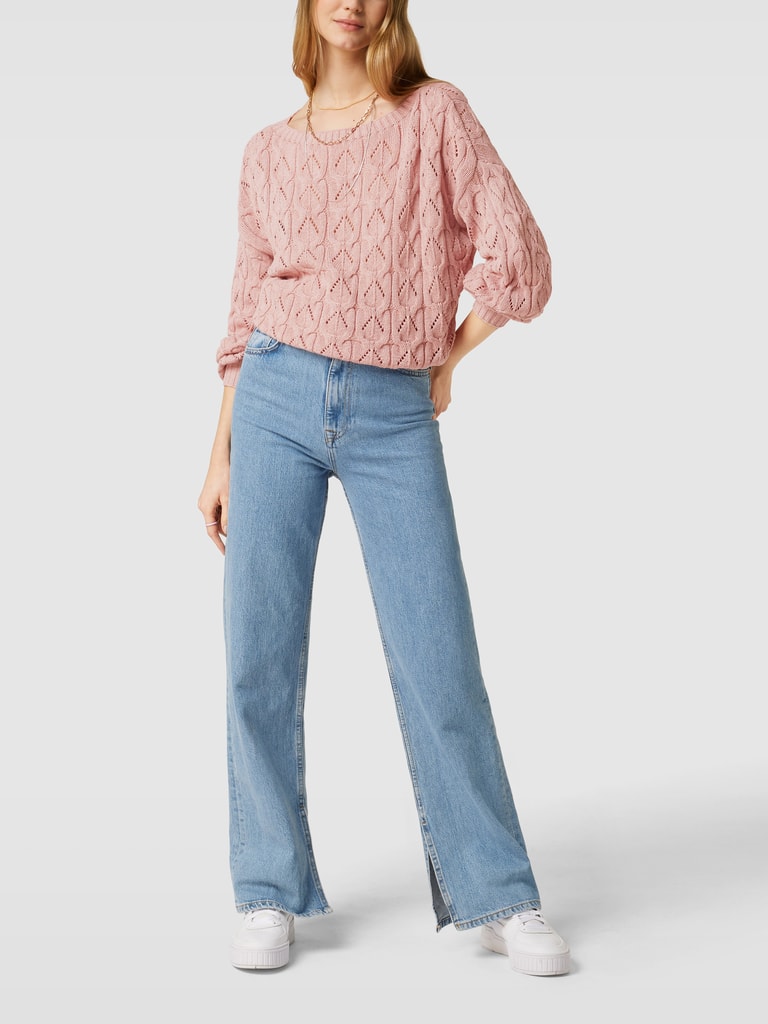 Only Strickpullover mit Zopfmuster Modell 'Brynn' (hellrosa) online kaufen