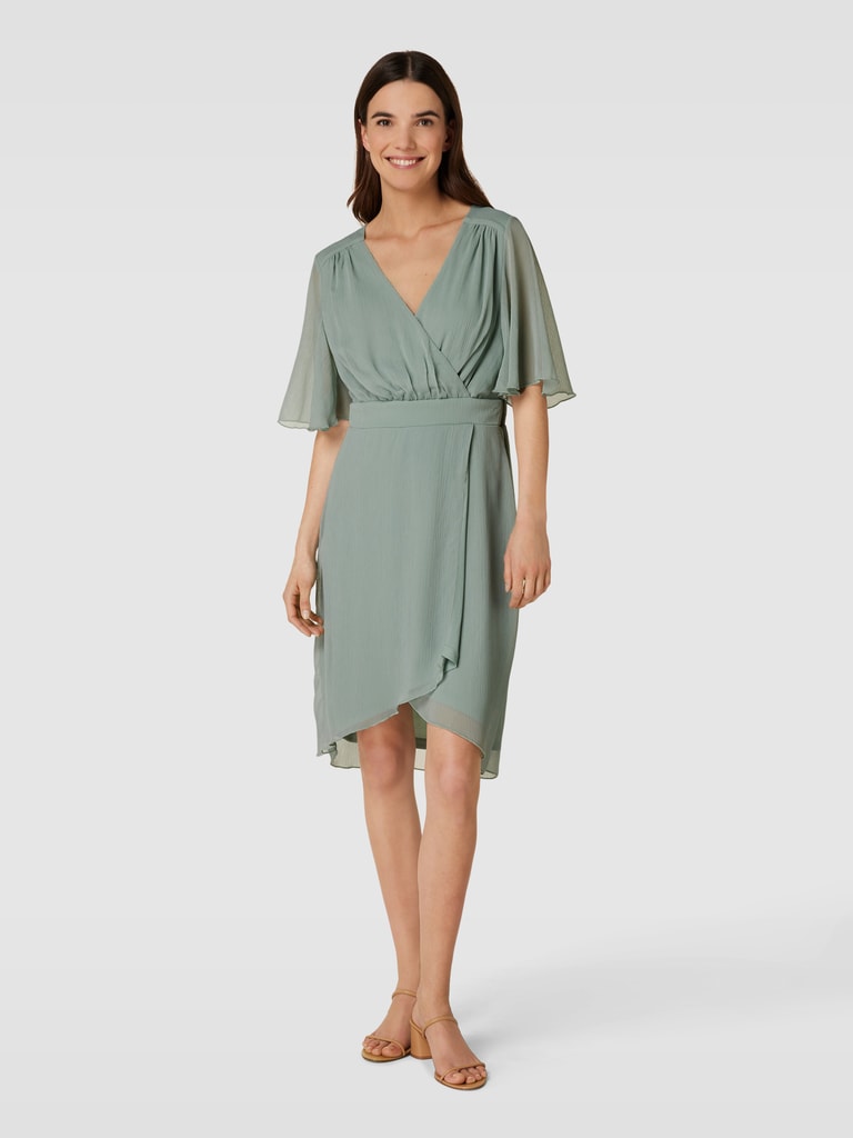 Vila Knielange jurk met V-hals, model 'RILLA' in rietgroen online kopen ...