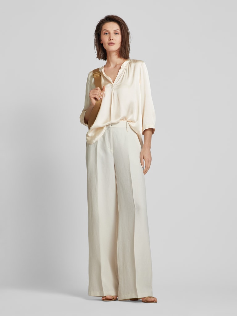 Milano Italy Blouse van viscose met tuniekkraag in offwhite online ...