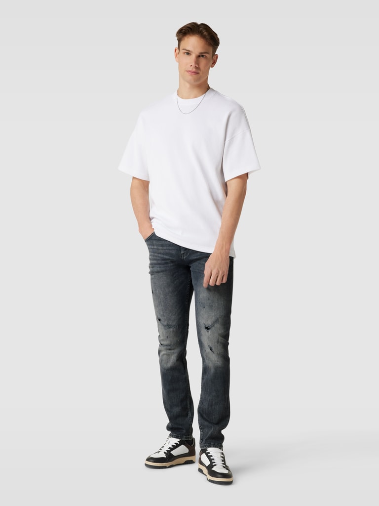 Kup online QS Jeansy z przetarciami model ‘Rick’ (antracytowy melanż)