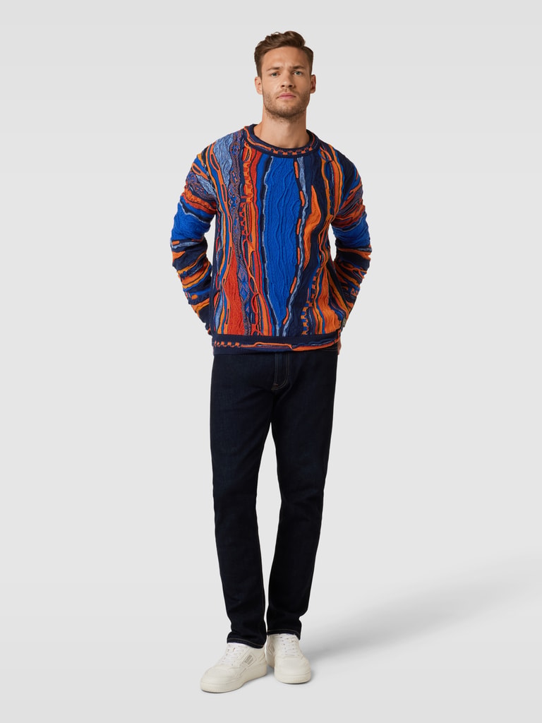 CARLO COLUCCI Strickpullover mit Strukturmuster (marine) online kaufen