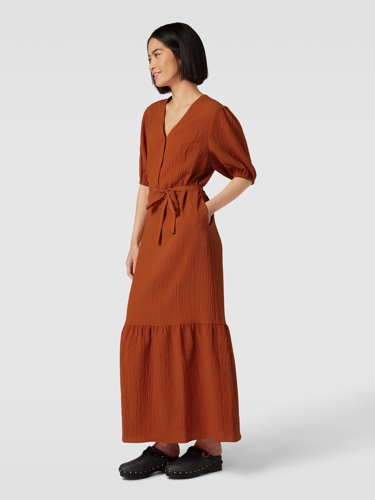 Another Label Maxi-jurk met V-hals in roestrood online kopen | P&C