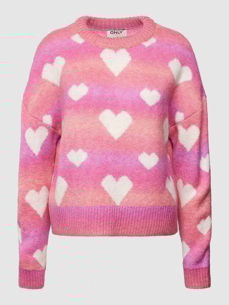 Only Strickpullover mit Allover-Muster Modell 'LAIDA' (hellrosa) online kaufen