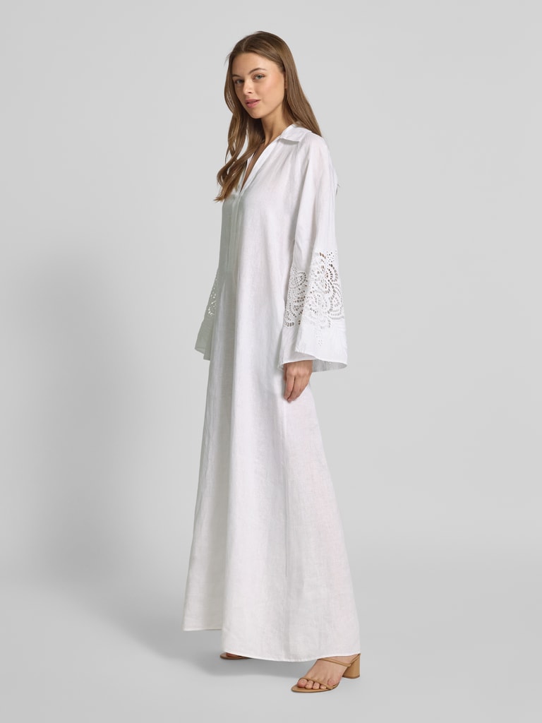 Max Mara Studio Leinenkleid mit Lochstickerei Modell 'STRANO' (weiss ...