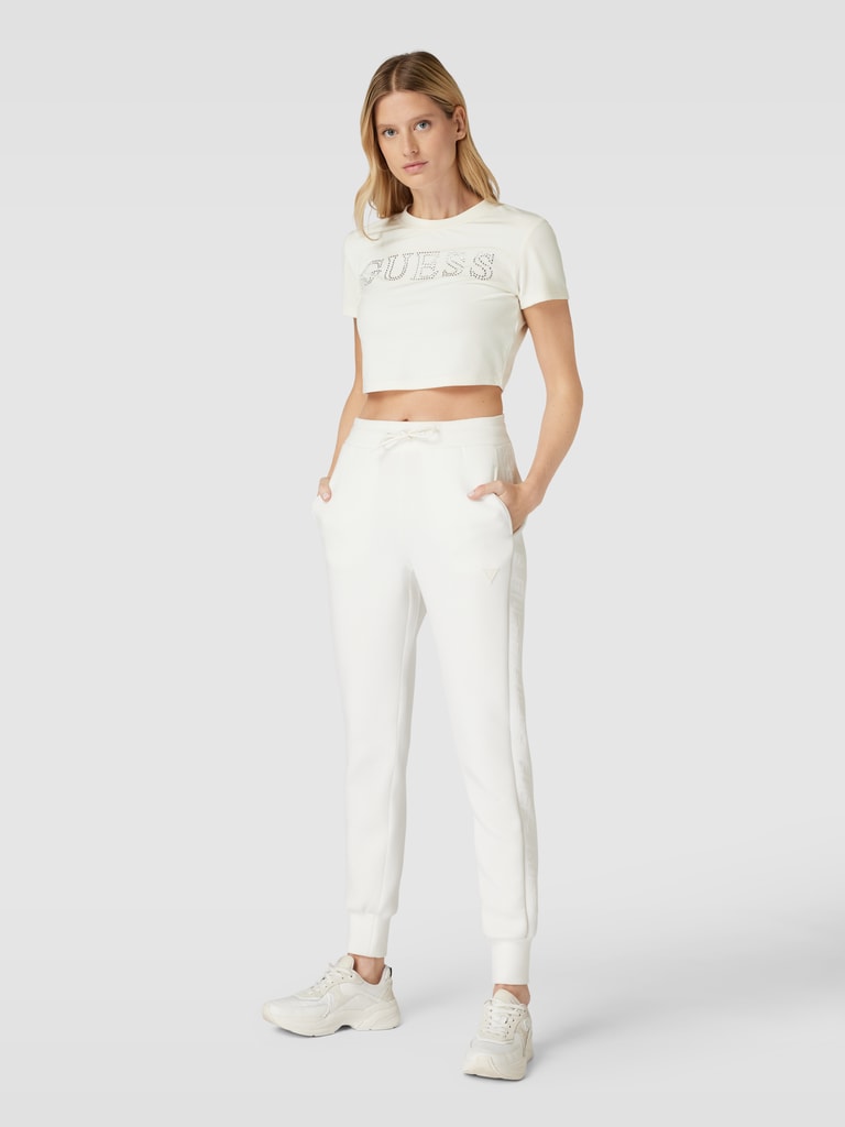 Guess Activewear Cropped T-Shirt mit Strasssteinbesatz Modell 'COUTURE ...