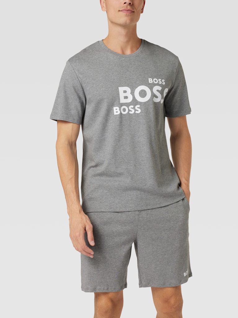 BOSS Pyjama mit Label-Print Modell 'Relax' (hellgrau) online kaufen