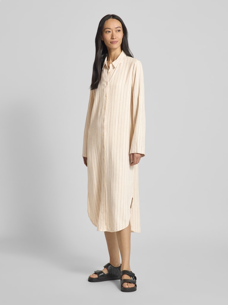 Soyaconcept Overhemdjurk met doorknoopsluiting, model 'POULA' in zand ...