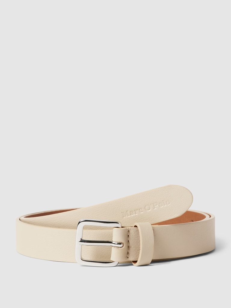 Marc O'Polo Leren riem met labeldetail in ecru online kopen | P&C