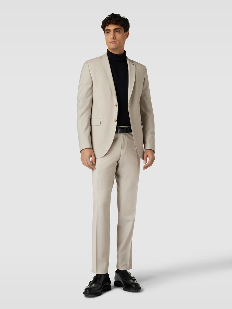 CG - Club of Gents Stoffen broek met persplooien, model 'Cole' in beige ...