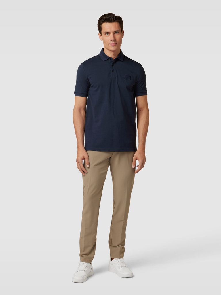 HUGO Poloshirt met labelpatch, model 'Dereso' in marineblauw online ...