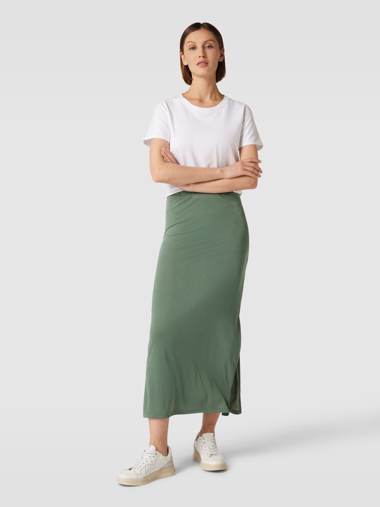 Vila Maxirock mit elastischem Bund Modell 'modala' (khaki) online kaufen