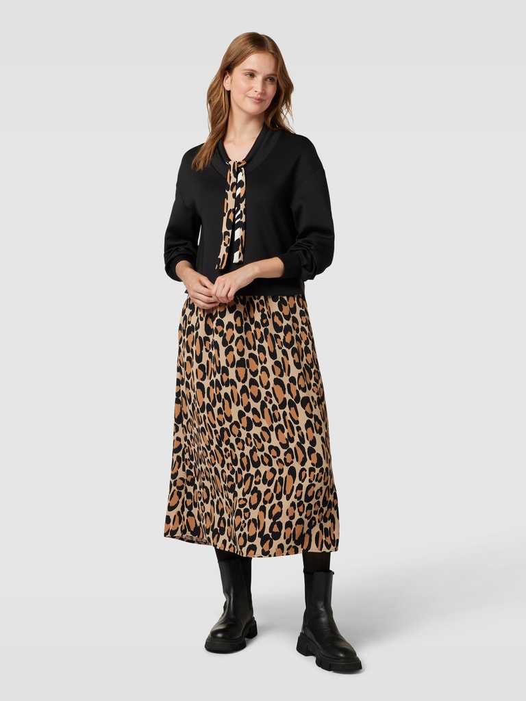 Marc Cain Midikleid mit Animal-Print (black) online kaufen