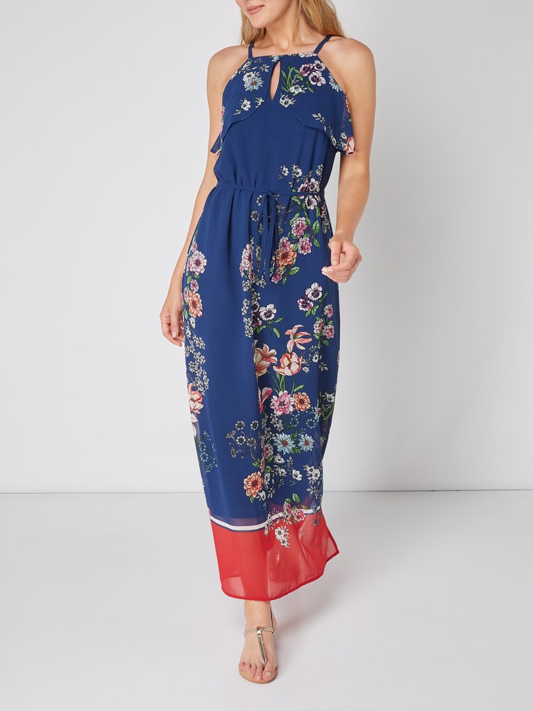 Esprit Collection Maxikleid Aus Chiffon Mit Floralem Muster Marine