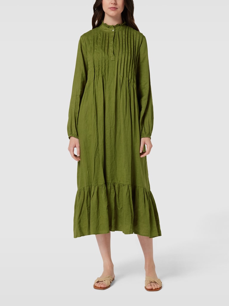 tonno & panna Midikleid aus reinem Leinen Modell 'Jennifer' (khaki ...