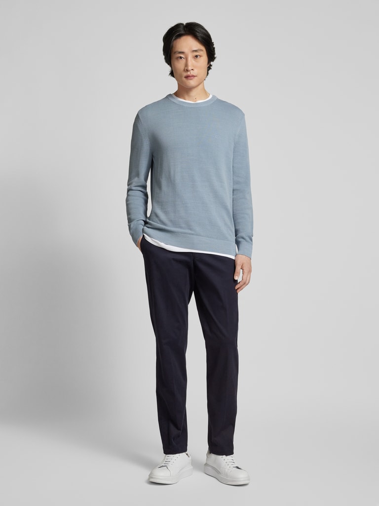 Hiltl Slim Fit Chino mit Bügelfalten Modell 'PEAKER' (marine) online kaufen