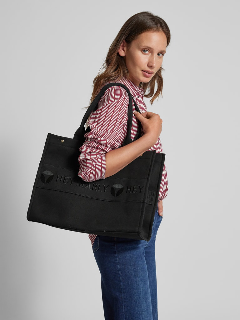 Hey Marly Handtasche mit Label-Stitching Modell 'Signature Bag' (black ...
