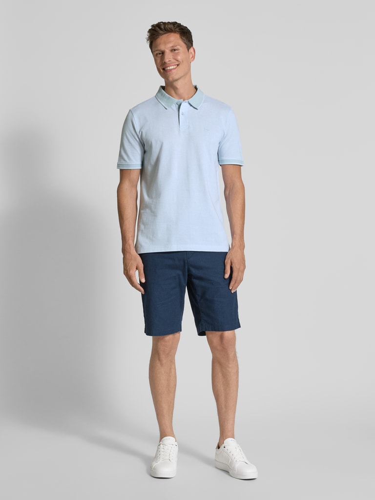 Fynch-Hatton Poloshirt mit Label-Stitching (eisblau) online kaufen