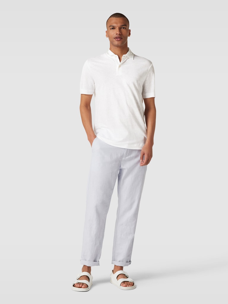 BOSS Poloshirt mit Label-Detail Modell 'Press' (weiss) online kaufen