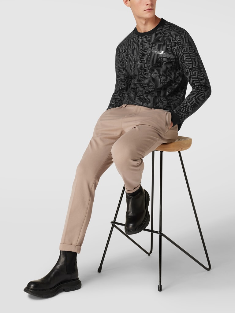 BALR. Sweatshirt met all-over print, model 'Olaf' in zwart online kopen ...