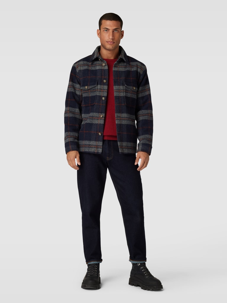 SELECTED HOMME Relaxed Fit Overshirt mit Tartan-Karo (marine) online kaufen