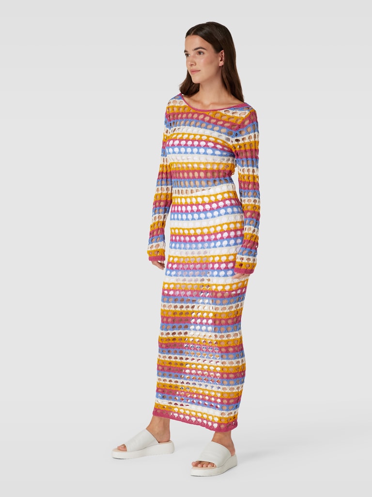 Mango Midikleid mit Lochmuster Modell 'DALIAS' (orange) online kaufen