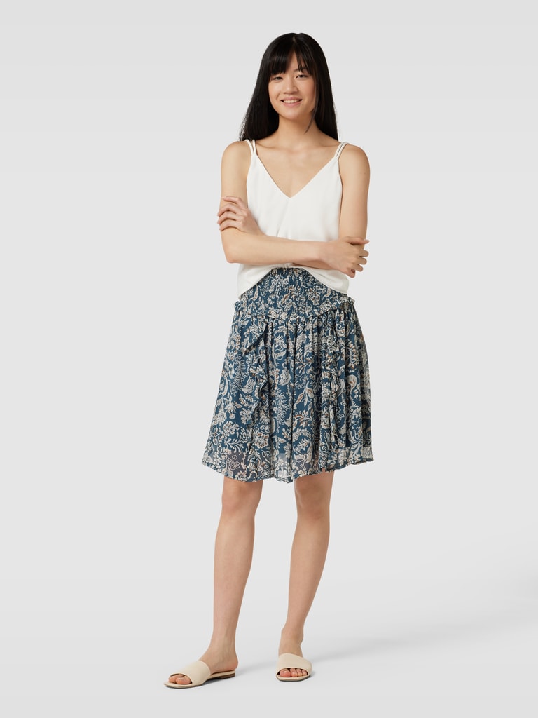 Part Two Knielange rok van viscose met all-over motief, model 'Monet ...