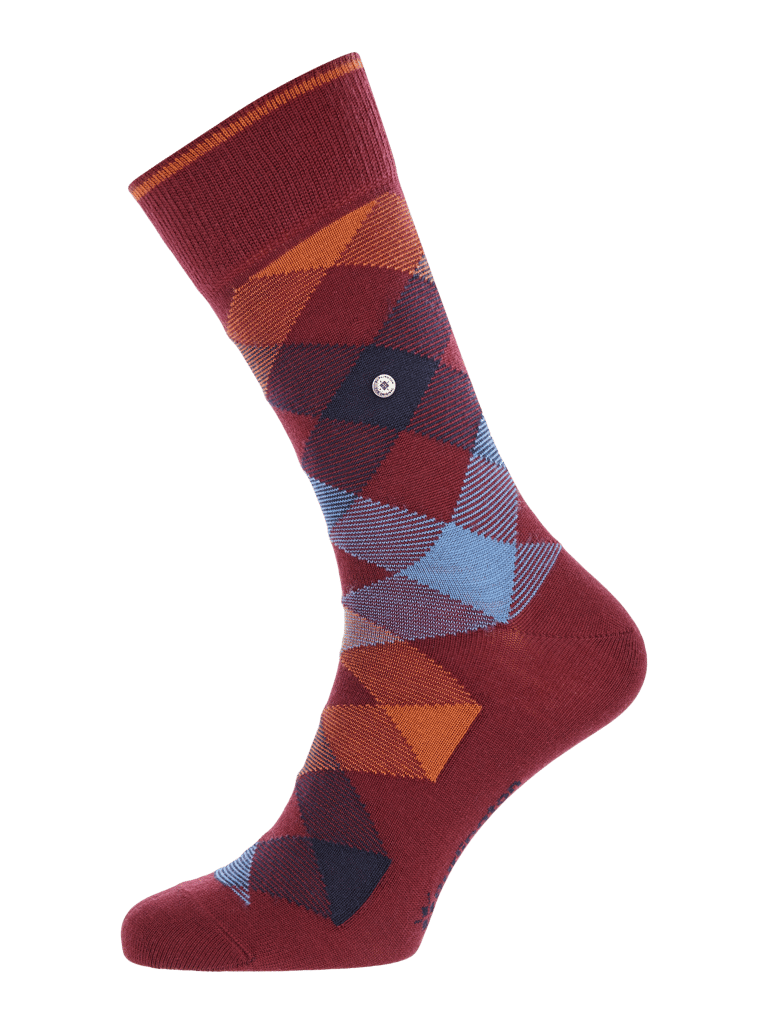 Burlington Strümpfe mit Karomuster (bordeaux rot) online kaufen