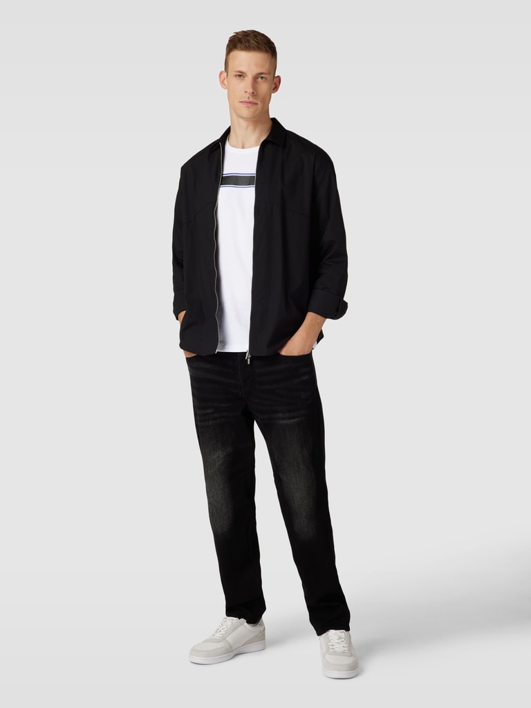 BOSS T-Shirt mit Label-Print Modell 'Urban' (weiss) online kaufen