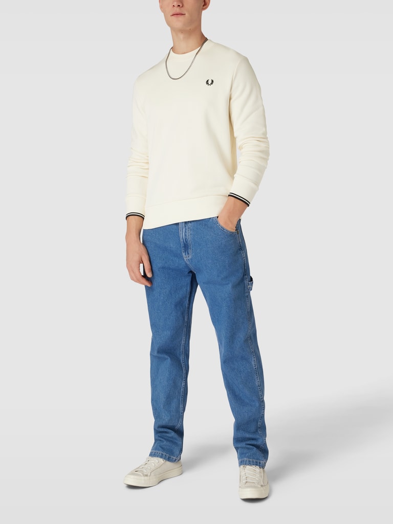 Fred Perry Sweatshirt mit Logo-Stitching (ecru) online kaufen